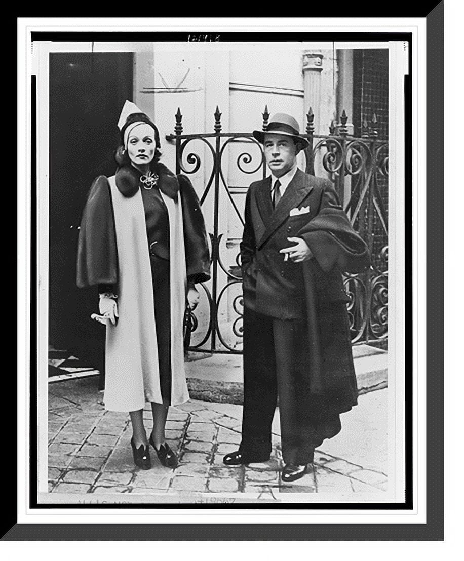 Historic Framed Print, [Erich Maria Remarque with Marlene Dietrich ...