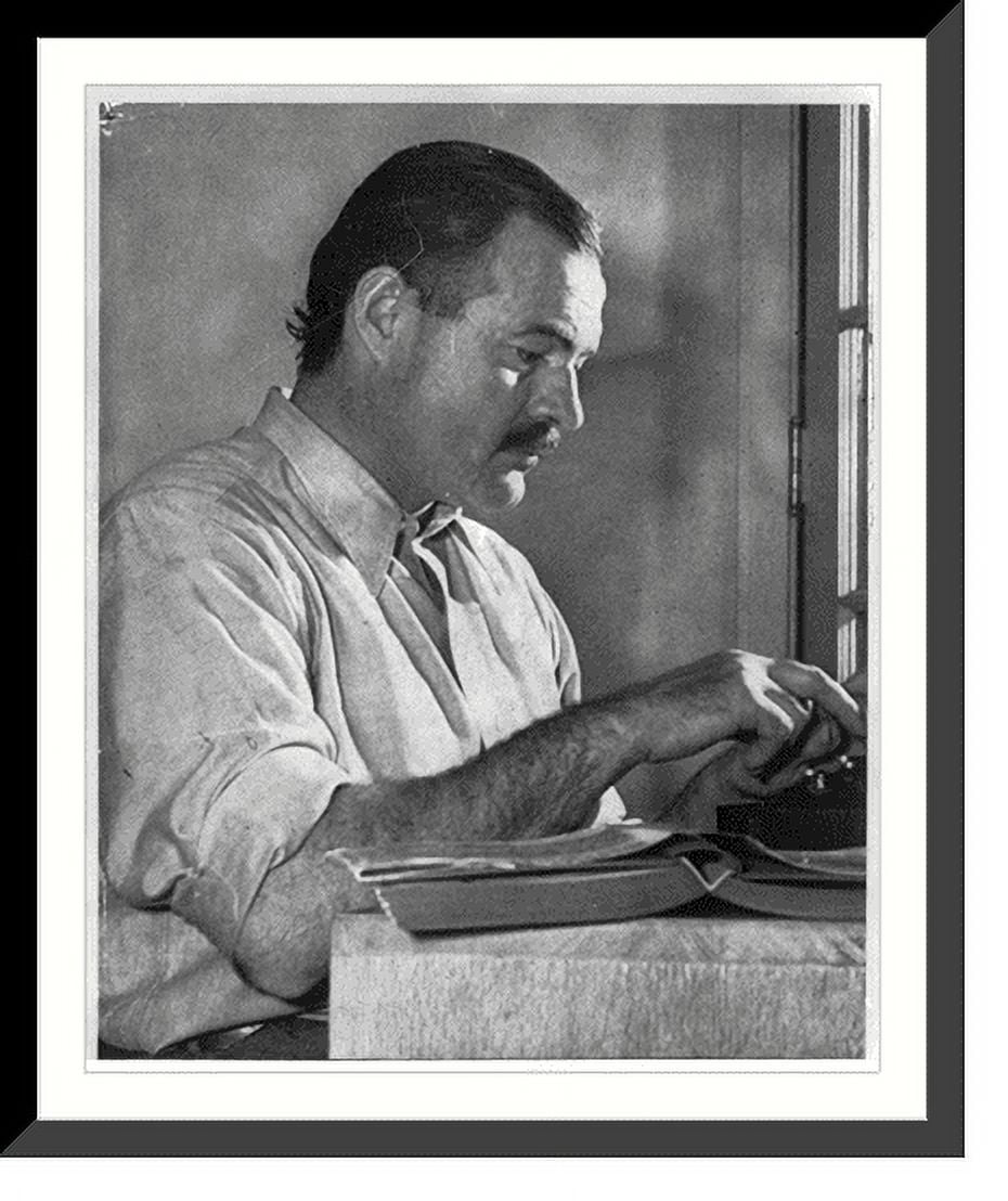 Historic Framed Print, Ernest Hemingway, 17-7/8" x 21-7/8" - Walmart.com