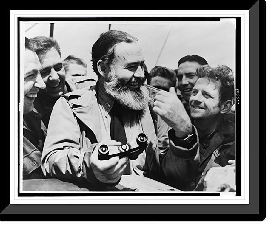 Historic Framed Print, [Ernest Hemingway, wearing military style dress ...