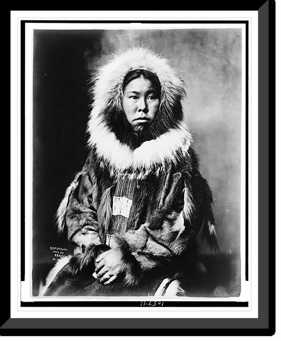 Historic Framed Print, [Eskimo, Inuit, half-length portrait, facing ...