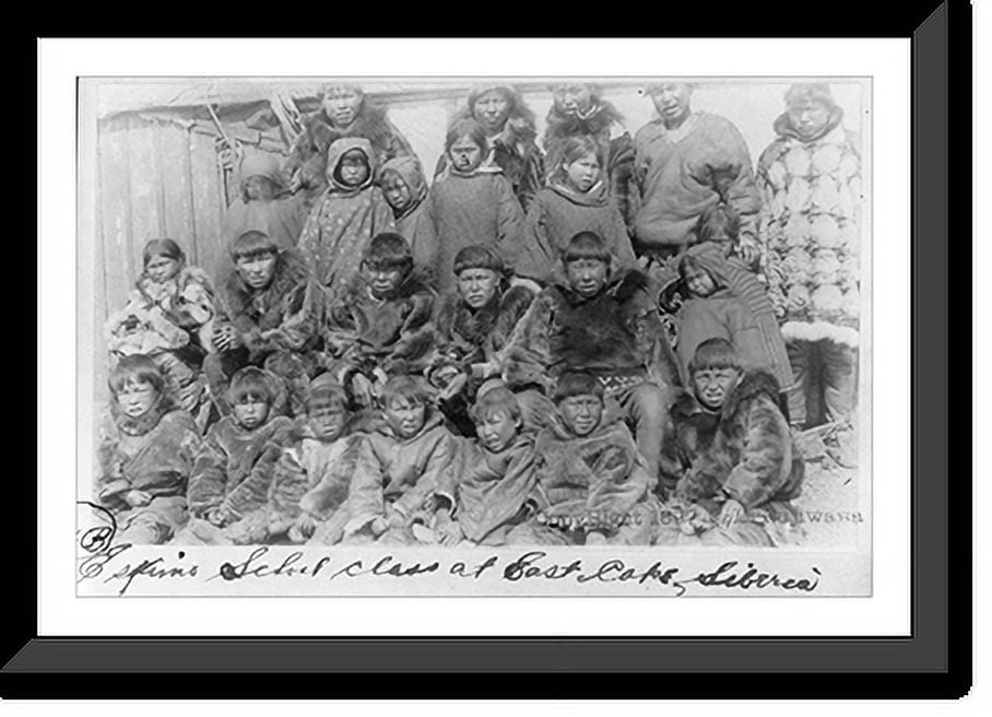 Historic Framed Print, Eskimo school class at East Cape, Siberia, 17-7/ ...