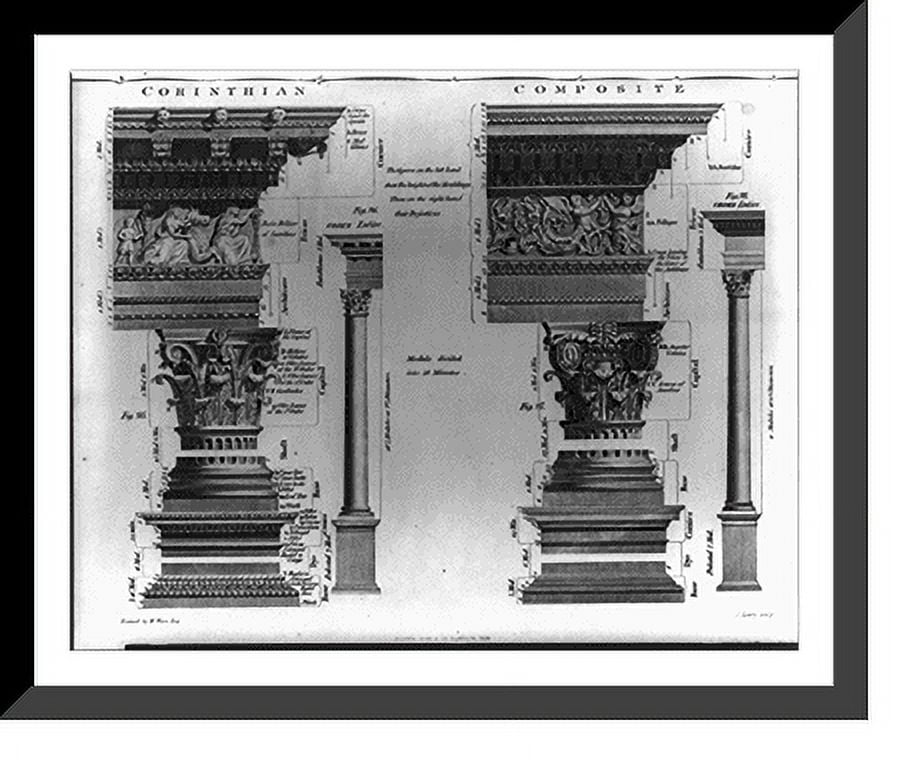 Historic Framed Print, [Examples of corinthian and composite cornices ...