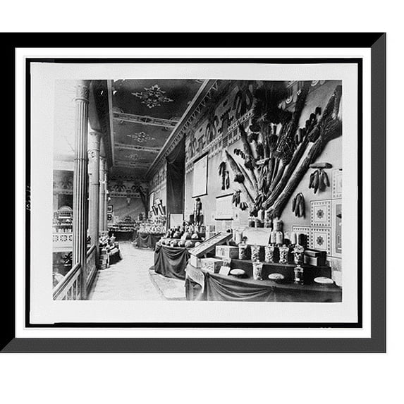 Historic Framed Print, [Exhibit of food at the Pavilion of Mexico ...