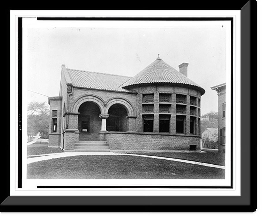 Historic Framed Print, [Exterior of library in Ilion, New York], 17-7/8 ...