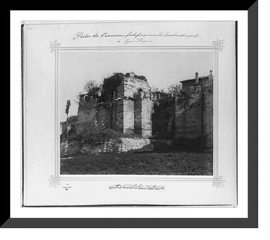 Historic Framed Print, [Exterior view of the İstanbul walls between ...