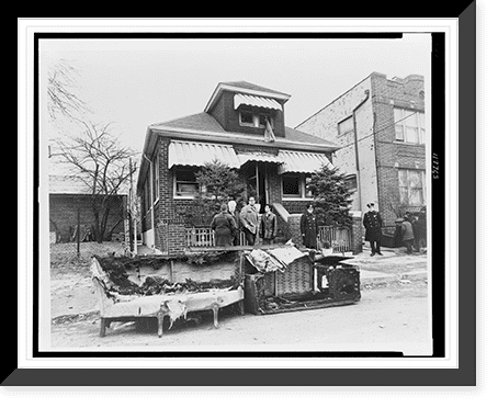 Historic Framed Print, [Exterior view of home of Malcolm X, in ...