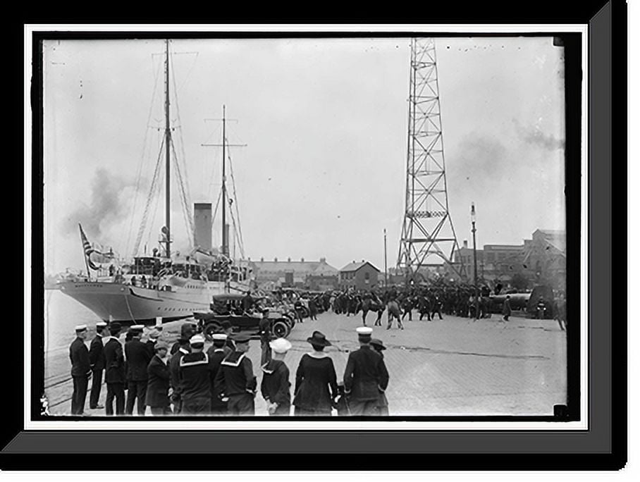 Historic Framed Print, FRENCH COMMISSION TO U.S. ARRIVING AT NAVY YARD ...