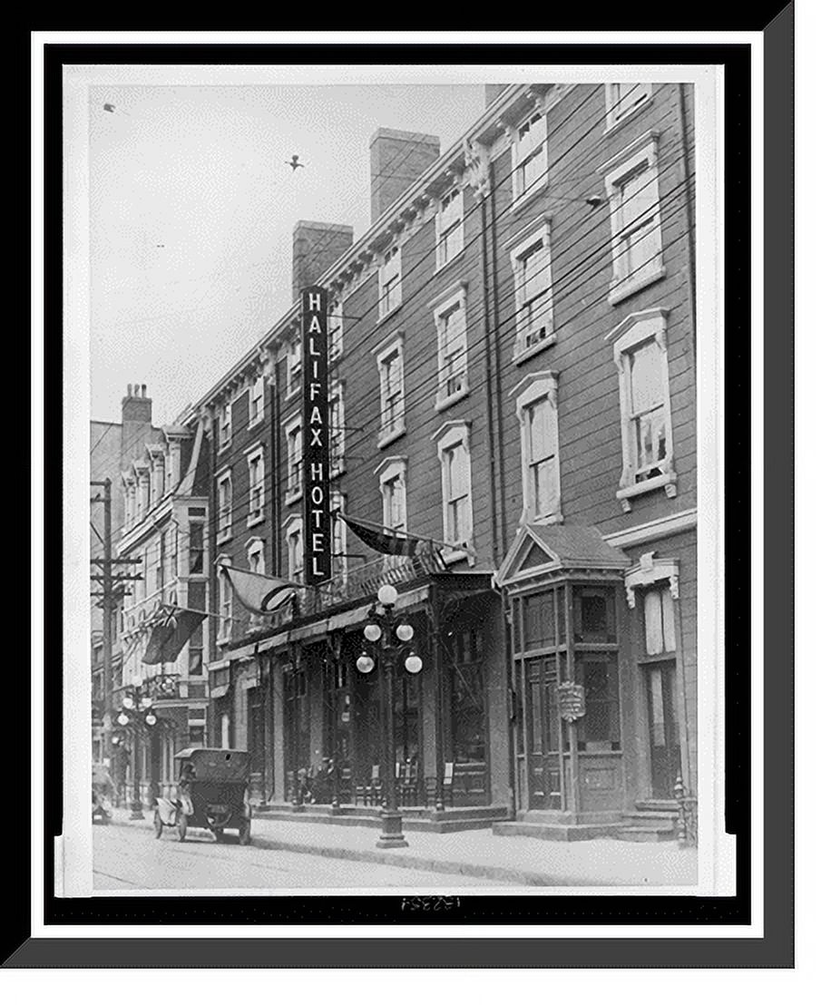 Historic Framed Print, [Facade of the Hotel Halifax where Leo Koretz ...