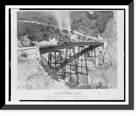 Historic Framed Print, Ferro-Carril de Mexico a Vera-Cruz. Wimer's ...