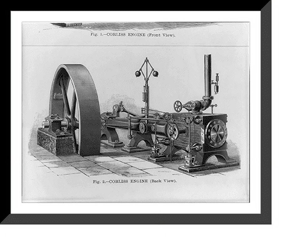 Historic Framed Print, Fig. 2. Corliss engine (back view), 17-7/8" x 21 ...