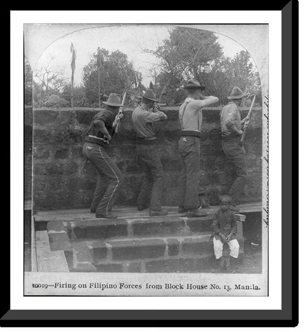 Historic Framed Print, Firing on Filipino forces from Block House No ...