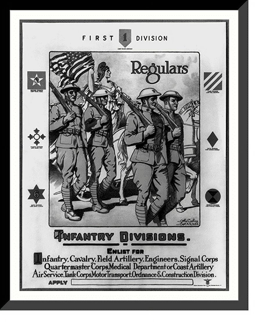 Historic Framed Print, First division regulars - Infantry divisions ...