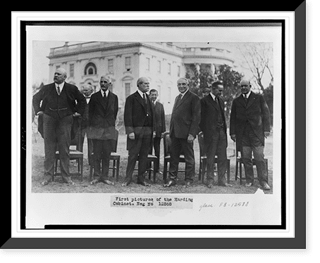 Historic Framed Print, First pictures of the Harding cabinet, 17-7/8" x ...