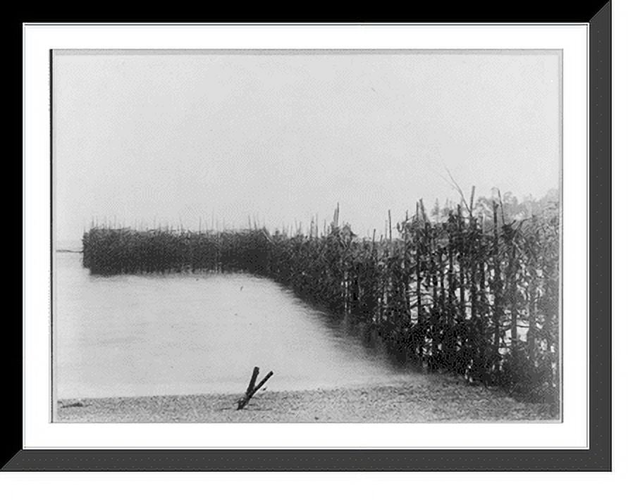 Historic Framed Print, Fish weir on Pickering Island, 17-7/8" x 21-7/8 ...