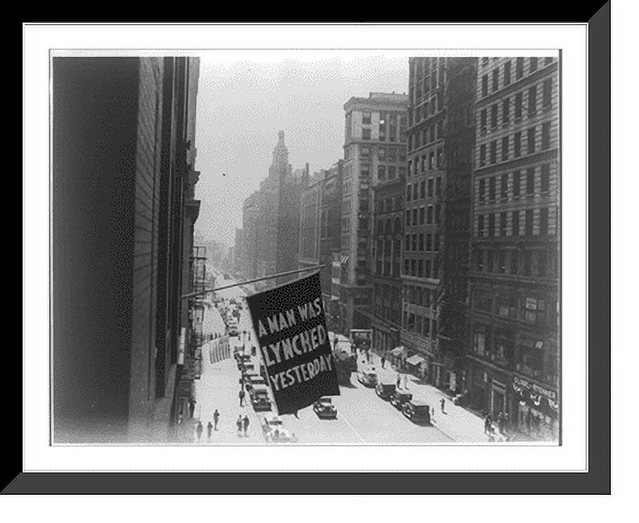 Historic Framed Print, [Flag, announcing lynching, flown from the ...