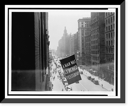Historic Framed Print, [Flag, announcing lynching, flown from the ...