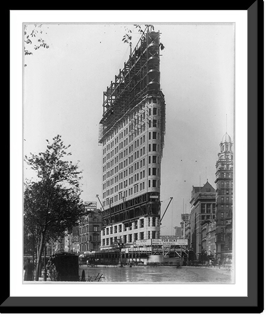 Historic Framed Print, [Flatiron building under construction, New York ...