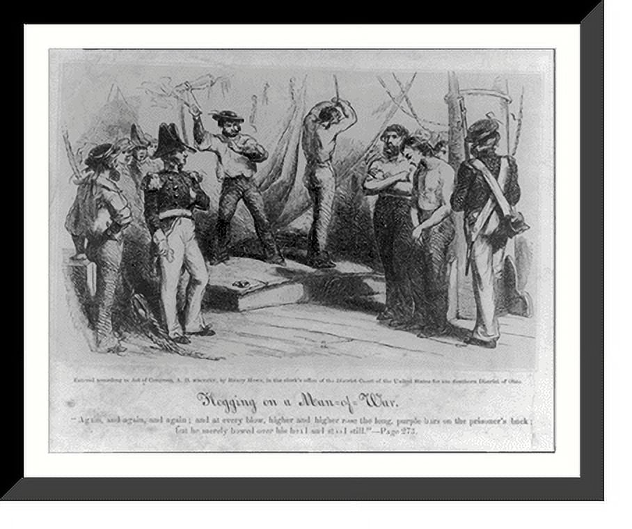 Historic Framed Print, [Flogging on a Man-of-War], 17-7/8" x 21-7/8 ...