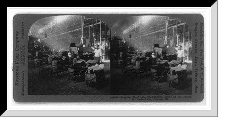 Historic Framed Print, Forging steel into plowshares plant of Parlin ...