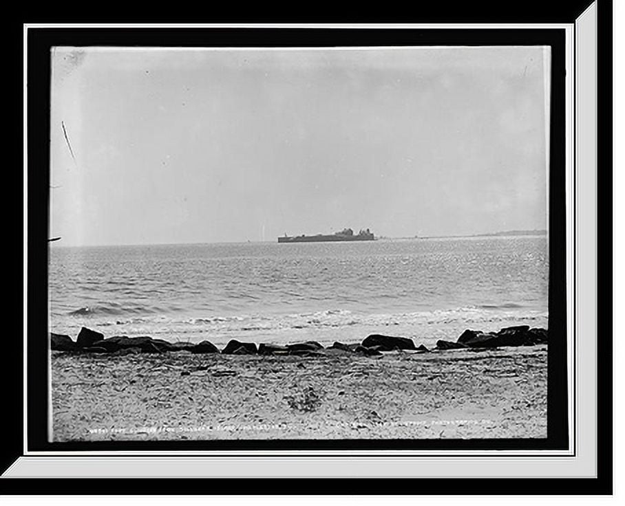 Historic Framed Print, Fort Sumter from Sullivan's Island, Charleston ...
