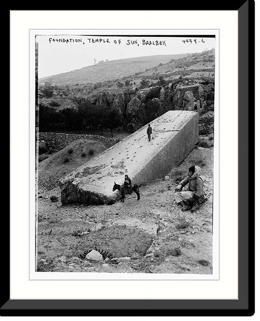 Historic Framed Print, Foundation, Temple of Sun, Baalbek, 17-7/8" x 21 ...