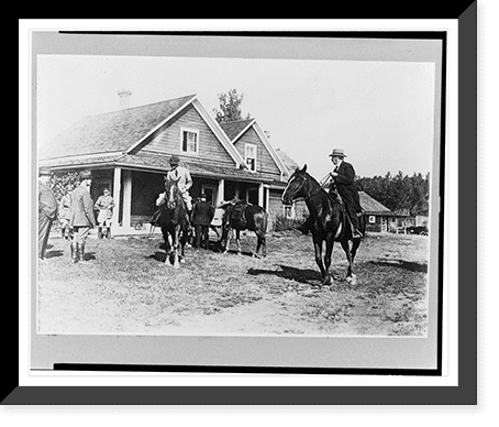 Historic Framed Print, [Frank Carpenter(?) and another man on horseback ...