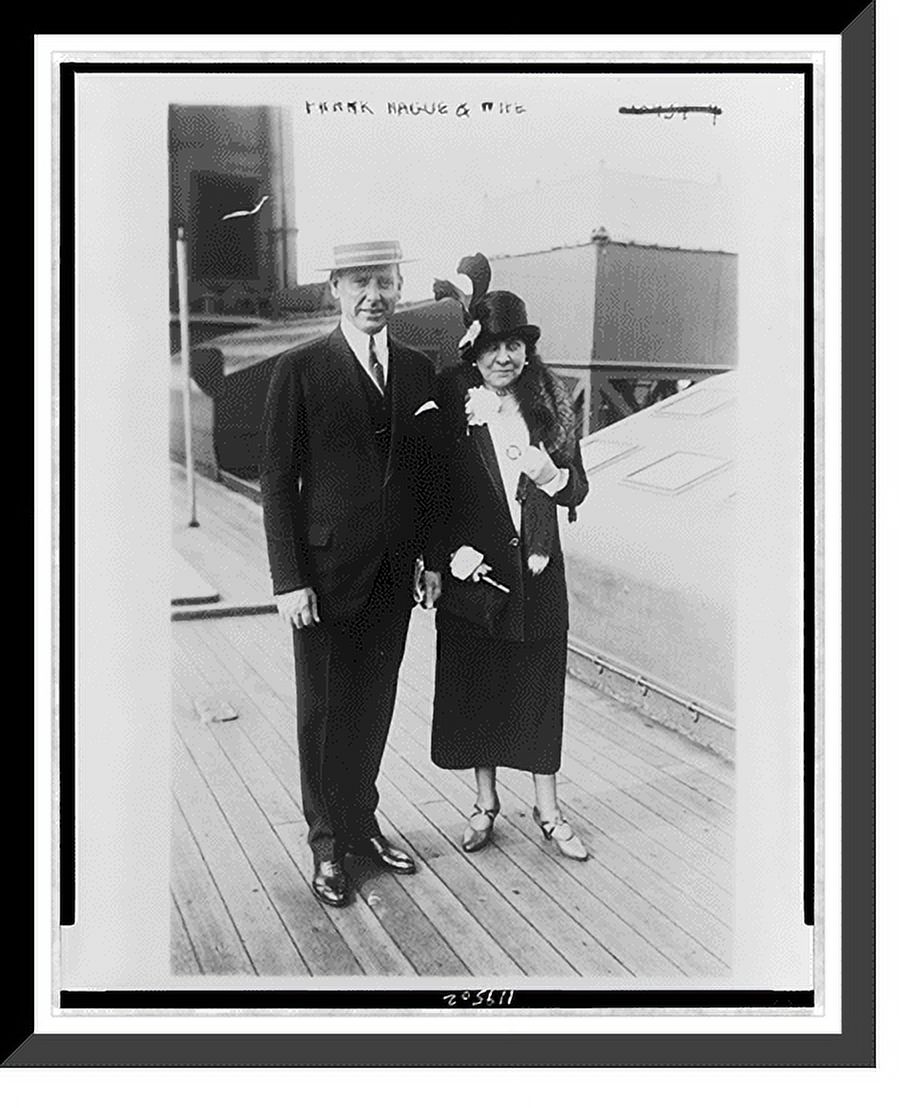 Historic Framed Print, [Frank Hague and his wife, posed, standing ...