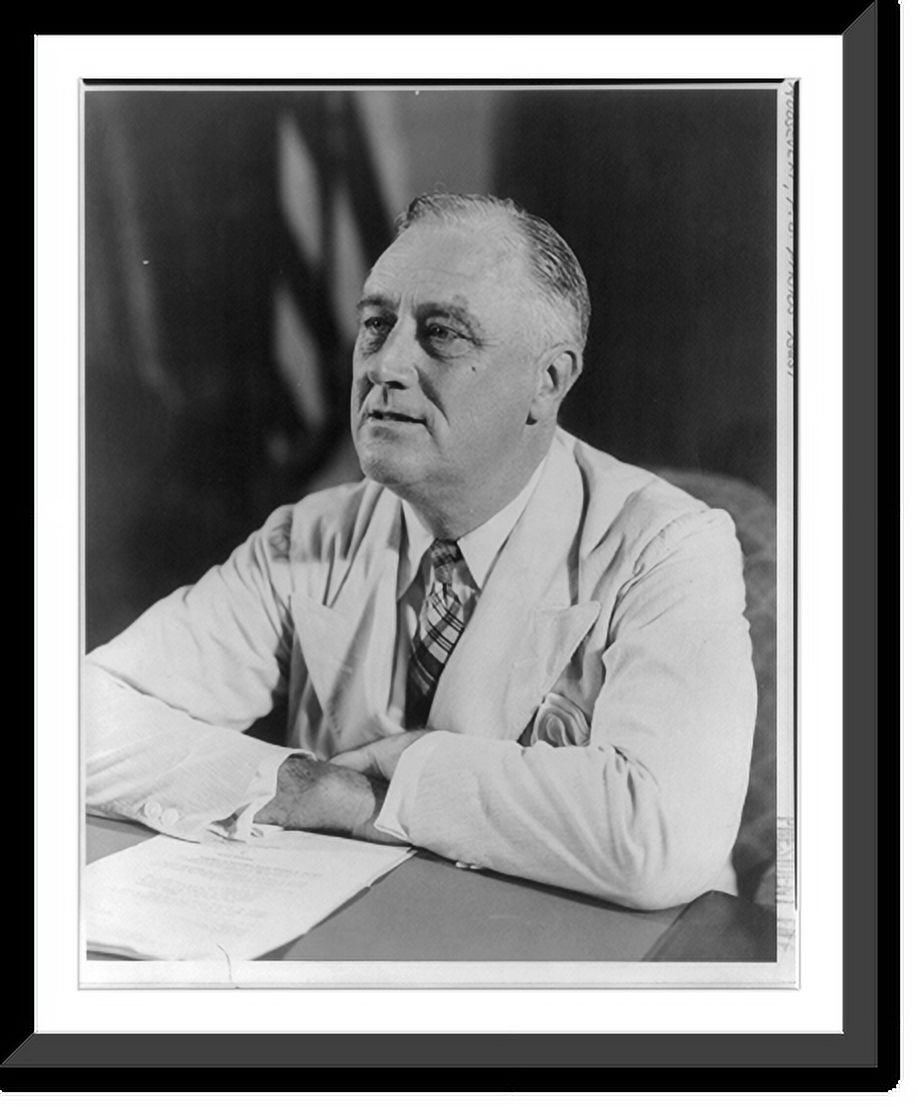 Historic Framed Print, [Franklin Delano Roosevelt, 1882-1945, head and ...