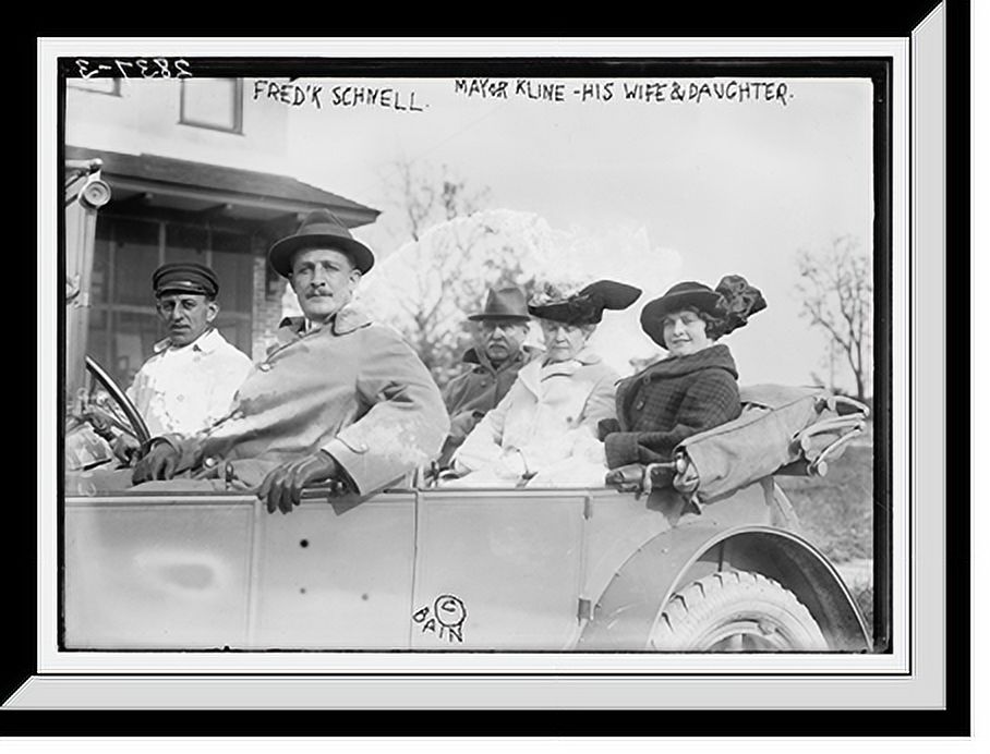 Historic Framed Print, Frederick Schnell and Mayor Kline with his wife ...