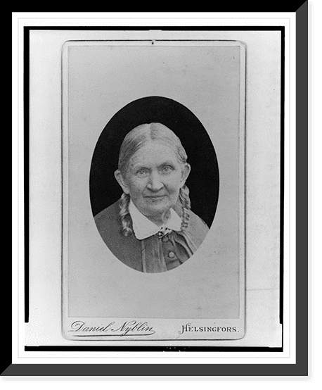 Historic Framed Print, [Fredrika Runeberg, Finnish novelist/poet, head ...