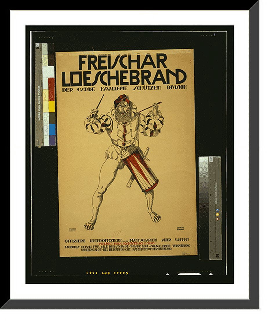 Historic Framed Print, Freischar Loeschebrand, der Garde Kavallerie ...
