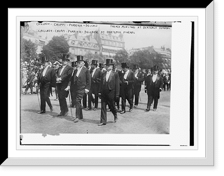 Historic Framed Print, French Ministers at Berteaux funeral. Caillaux ...