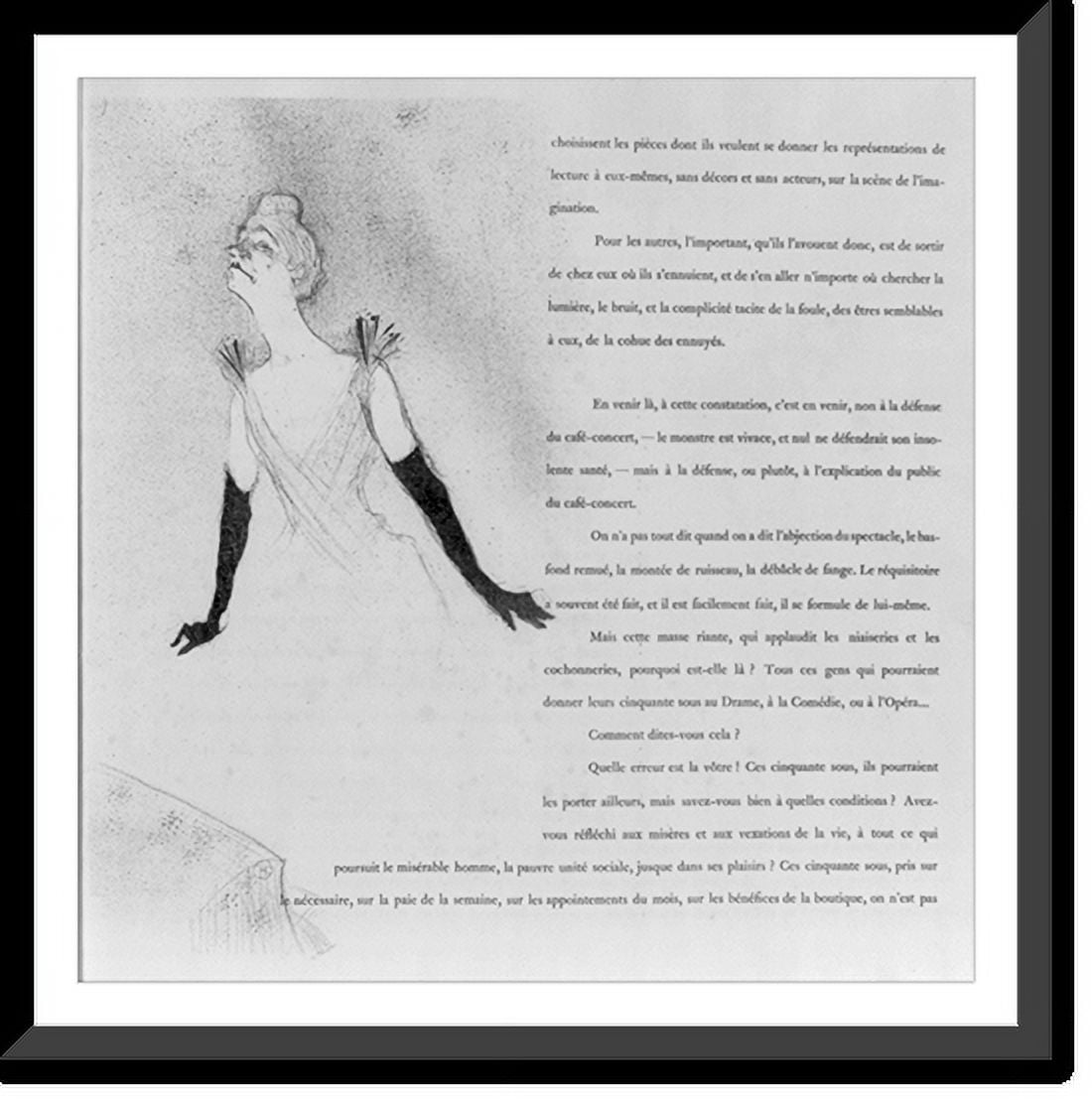 Historic Framed Print, [French cabaret singer Yvette Guilbert wearing ...