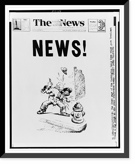 Historic Framed Print, [Front page of The Washington Daily News, Feb ...