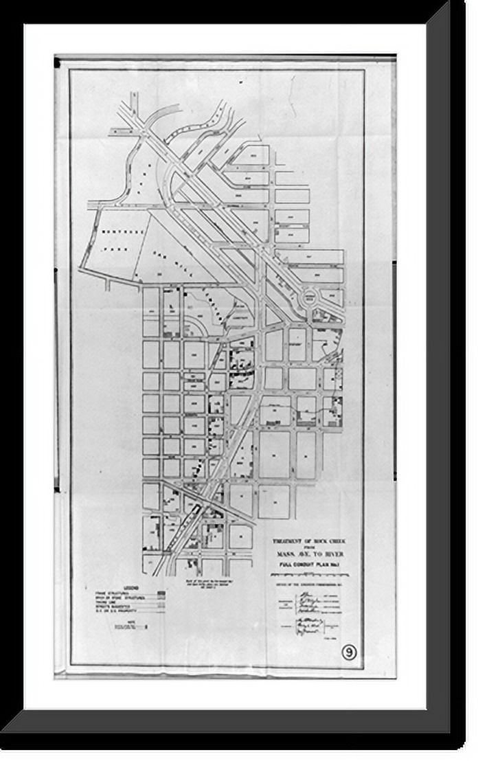 Historic Framed Print, Full Conduit Plan no. 1 - Treatment of Rock ...