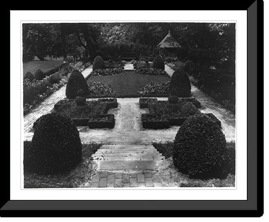 Historic Framed Print, [Garden of Carter Saunders House, Williamsburg ...