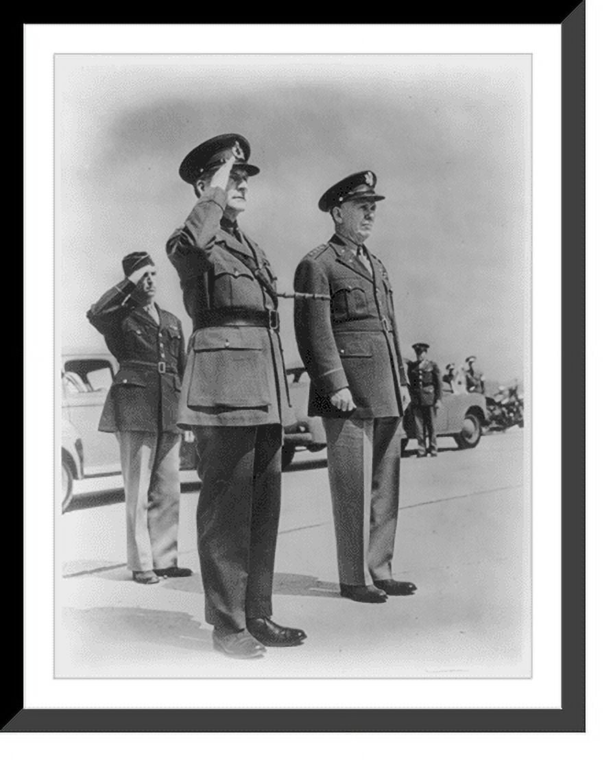 Historic Framed Print, [Gen. George C. Marshall, Gen. Mark Clark, and ...