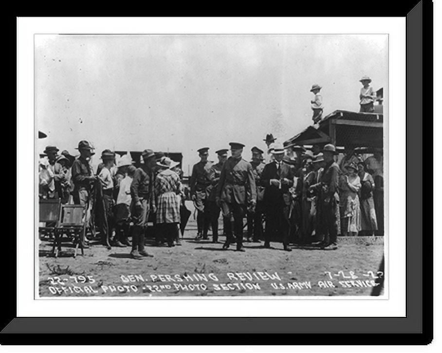 Historic Framed Print, Gen. John J. Pershing and officers reviewing ...