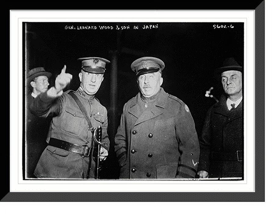 Historic Framed Print, Gen. Leonard Wood and son in Jap., 17-7/8" x 21 ...