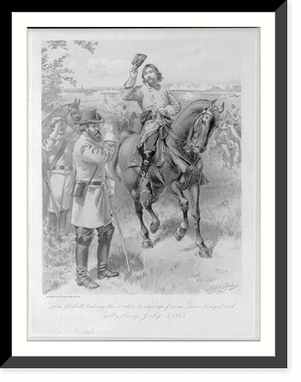 Historic Framed Print, Gen. Pickett taking the order to charge from Gen. Longstreet, Gettsburg ...