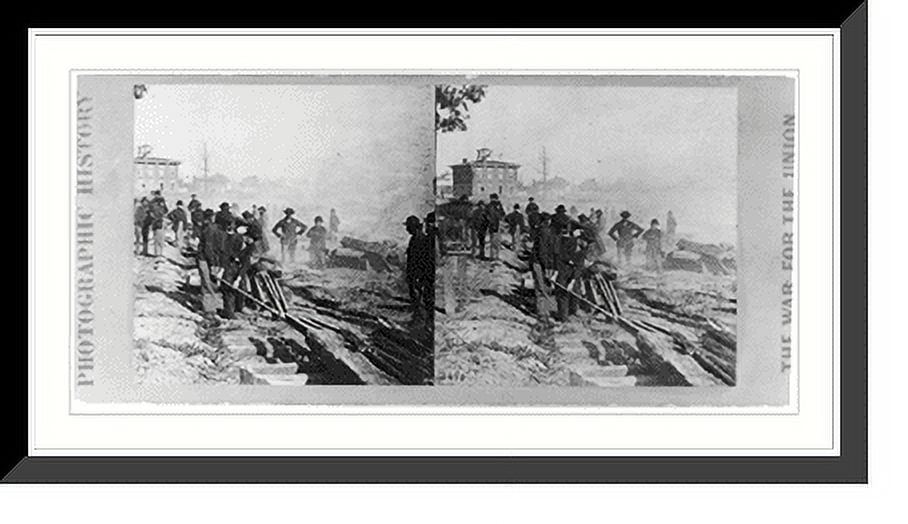 Historic Framed Print, Gen. Sherman's men destroying the railroad ...