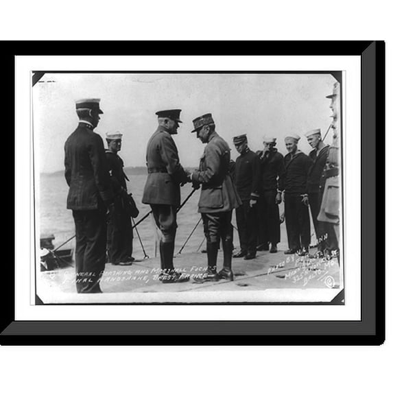 Historic Framed Print, General Pershing and Marshall Foch's final ...