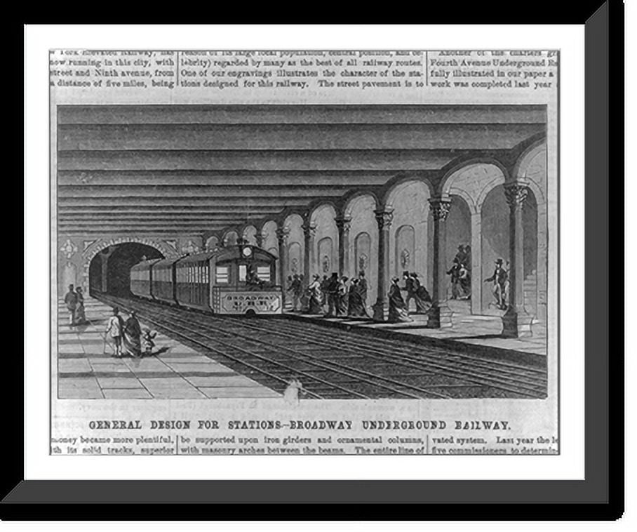Historic Framed Print, [General design for stations - Broadway ...