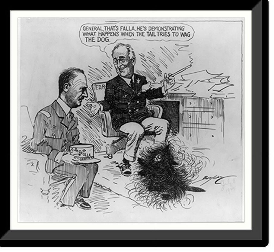 Historic Framed Print, General, that's Falla [sic], he's demonstrating what happens when the ...