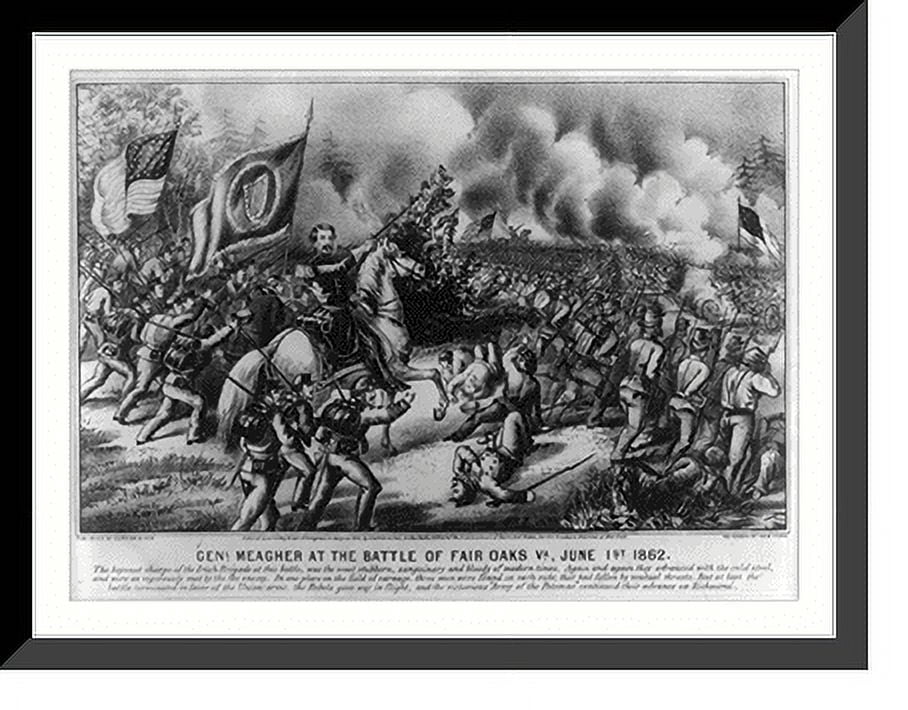 Historic Framed Print, Genl. Meagher at the Battle of Fair Oaks Va ...