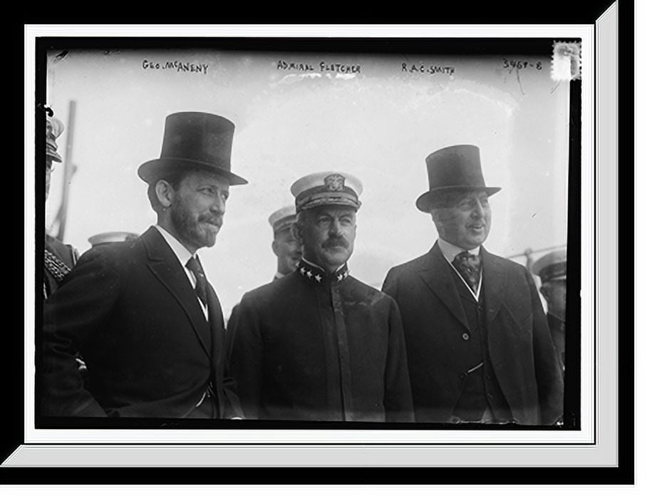 Historic Framed Print, Geo. McAneny, Admiral Fletcher, R.A.C. Smith, 17 ...