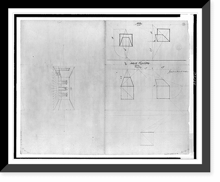 Historic Framed Print, [Geometrical diagrams relating to perspective ...