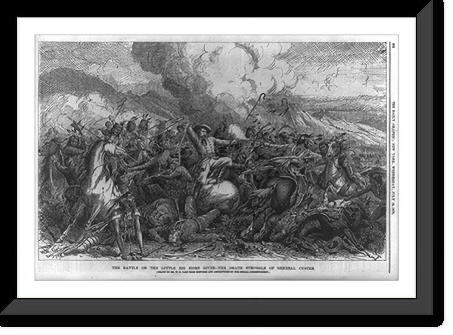Historic Framed Print, [George Armstrong Custer, The Battle on the ...