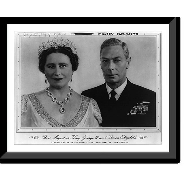 Historic Framed Print, George VI, King of England and Queen Elizabeth ...
