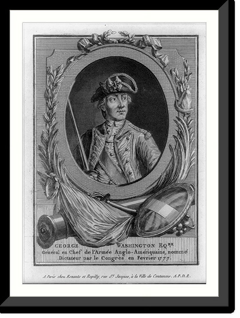 Historic Framed Print, George Washington Equer. général en chef de l ...
